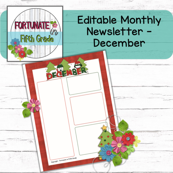 Editable Monthly Newsletter - December | Made By Teachers