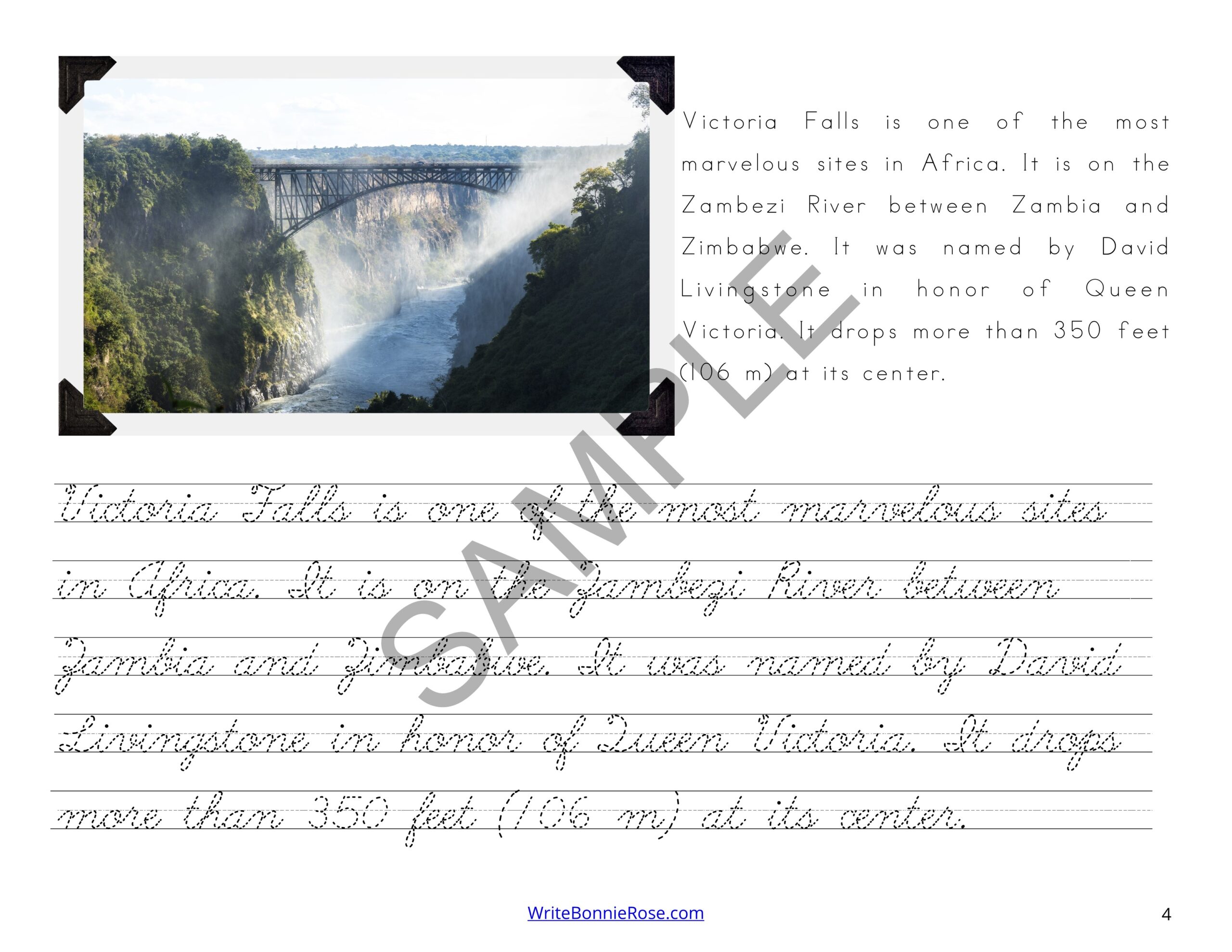 My Book About Zambia & Zimbabwe with Cursive Copywork | Made By Teachers