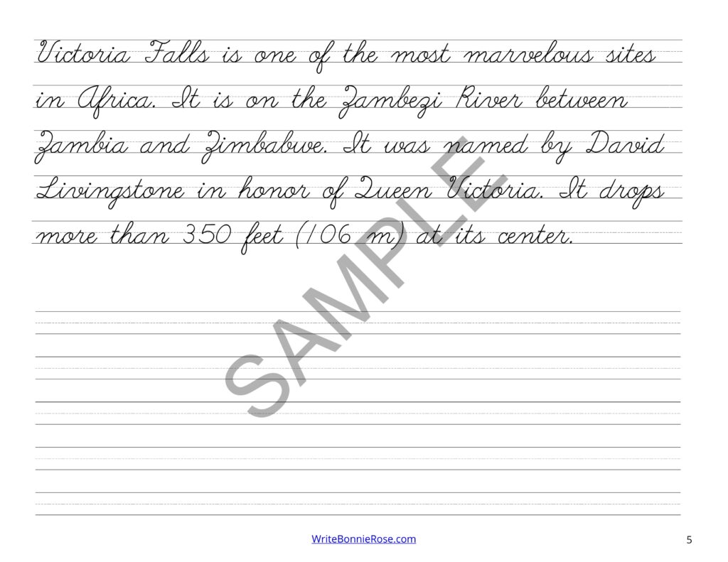 My Book About Zambia & Zimbabwe with Cursive Copywork | Made By Teachers
