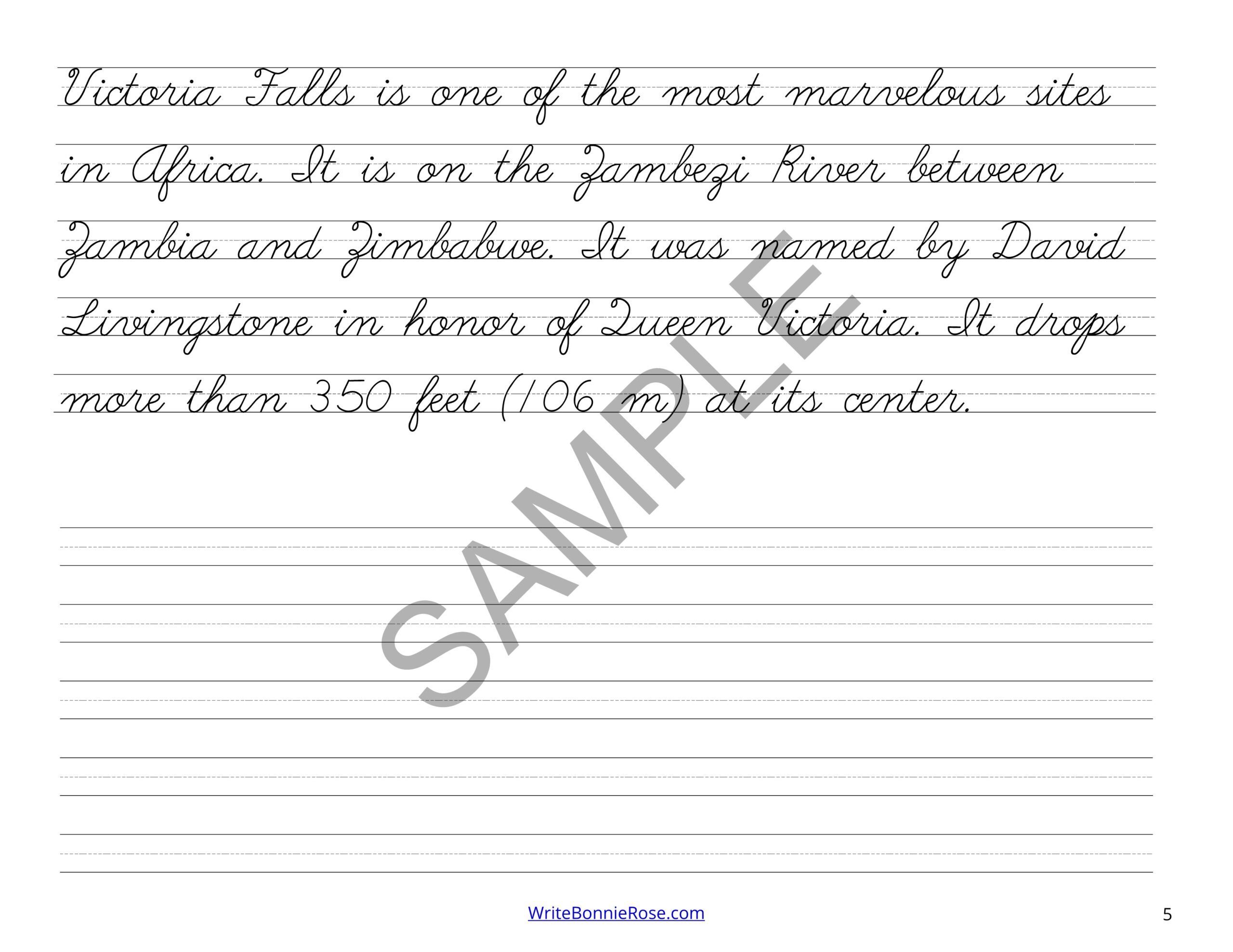 My Book About Zambia & Zimbabwe with Cursive Copywork | Made By Teachers