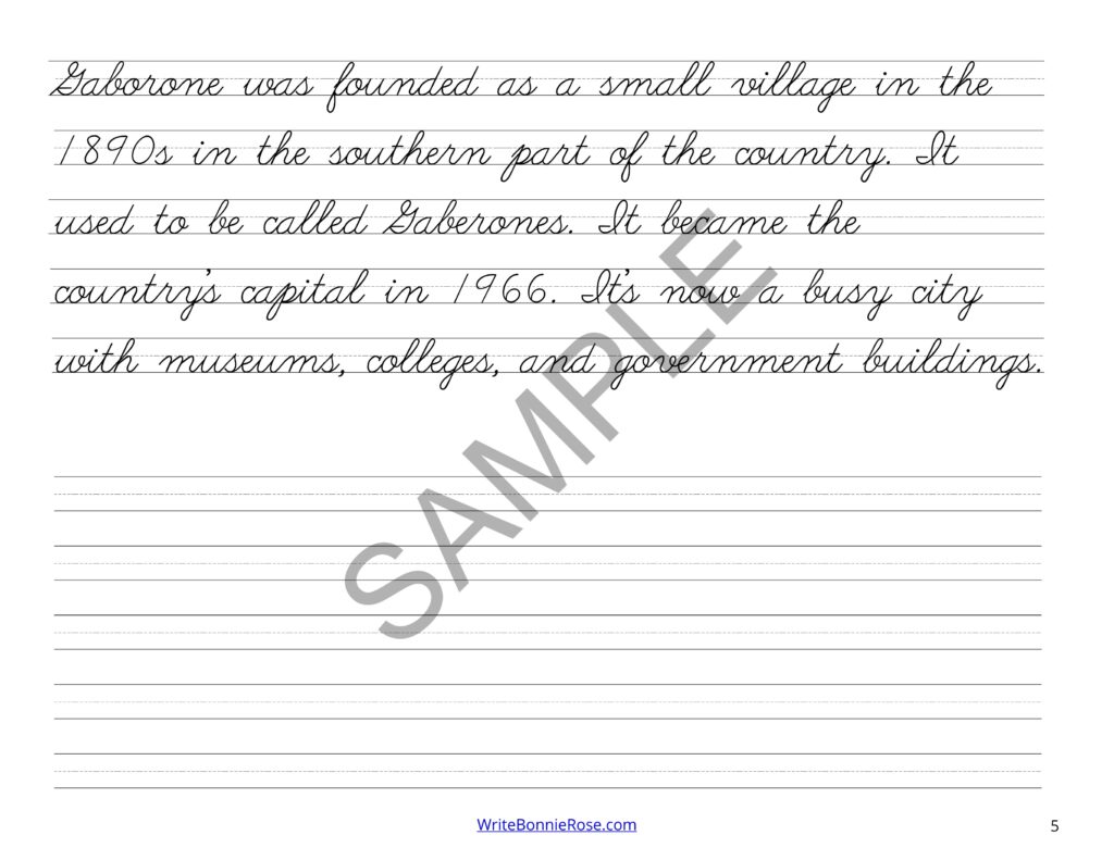 My Book About Botswana with Cursive Copywork | Made By Teachers