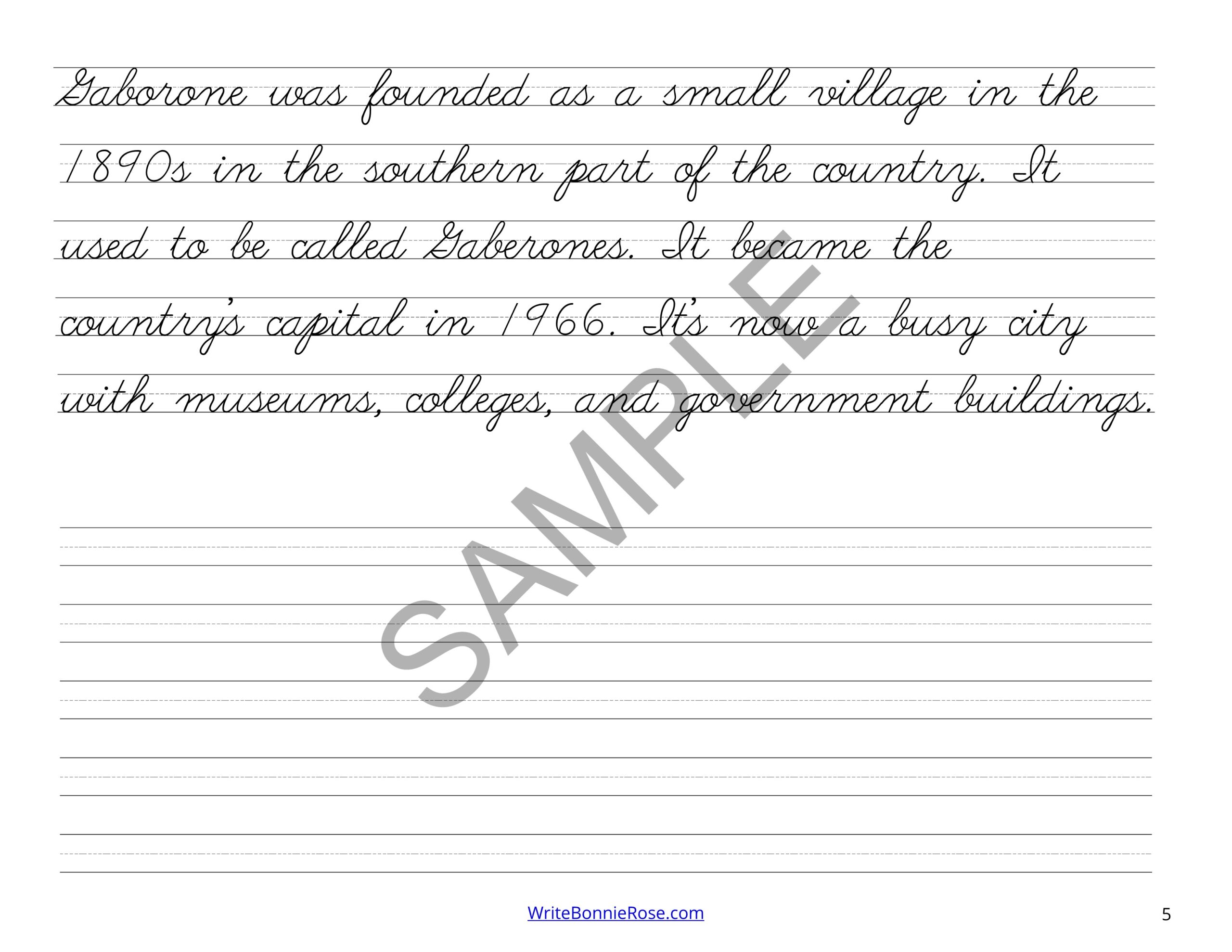 My Book About Botswana with Cursive Copywork | Made By Teachers