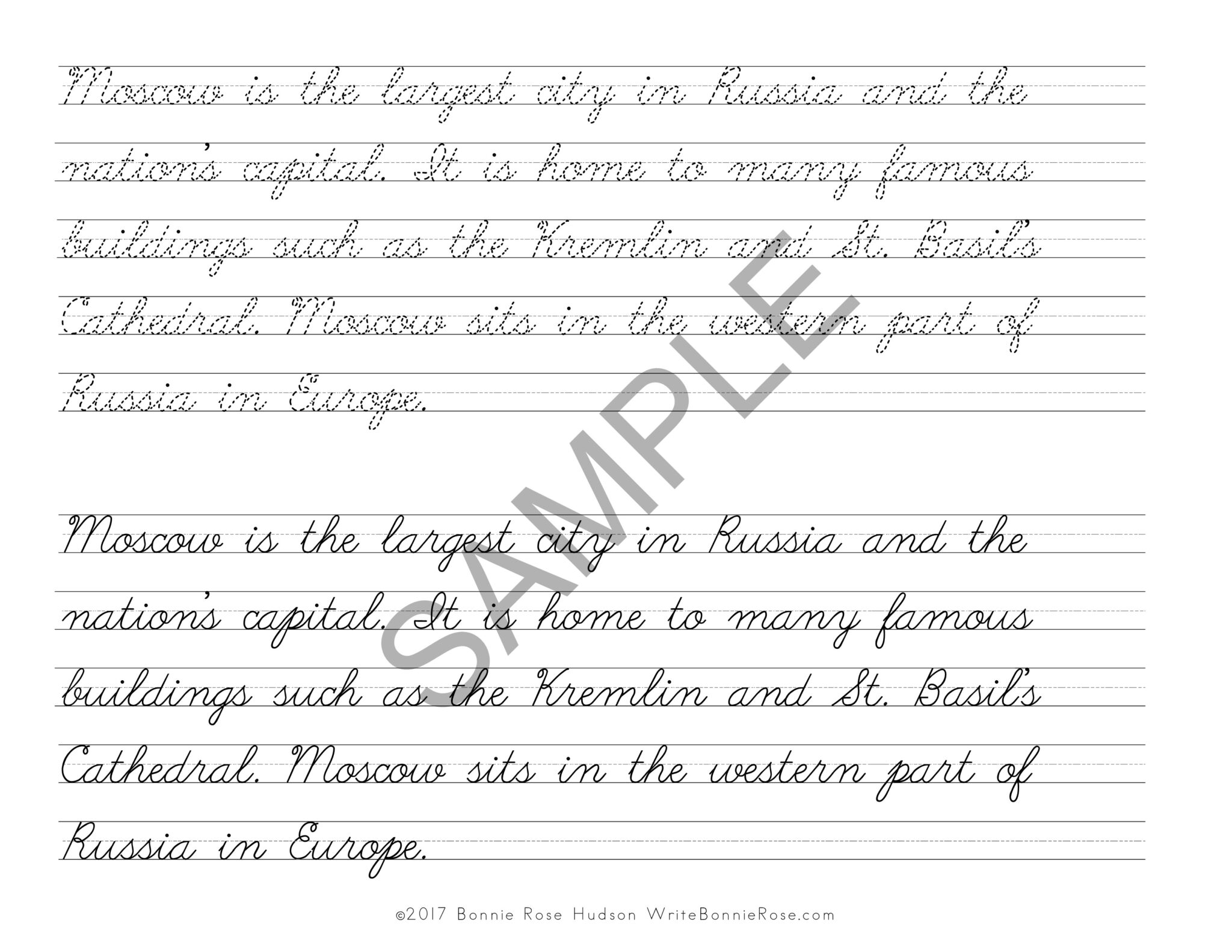 My Book About Russia with Cursive Copywork | Made By Teachers