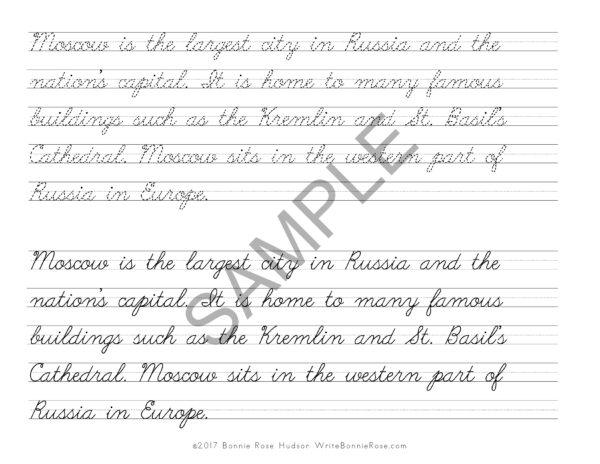 My Book About Russia with Cursive Copywork | Made By Teachers