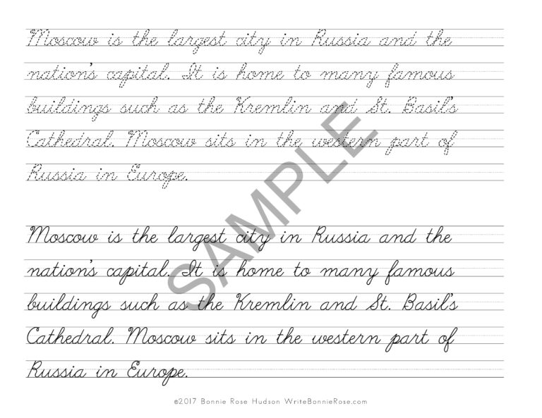 My Book About Russia with Cursive Copywork | Made By Teachers