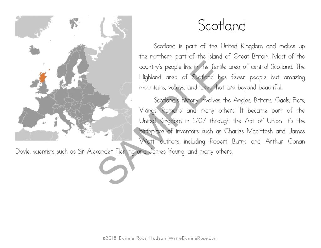 My Book About Scotland with Cursive Copywork | Made By Teachers