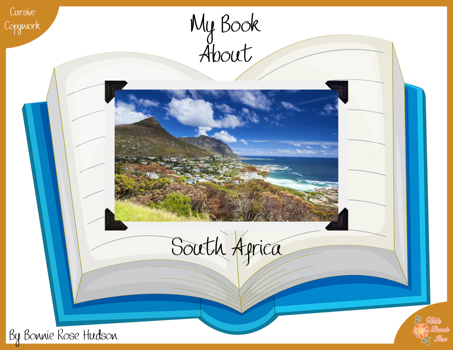My Book About South Africa with Cursive Copywork | Made By Teachers