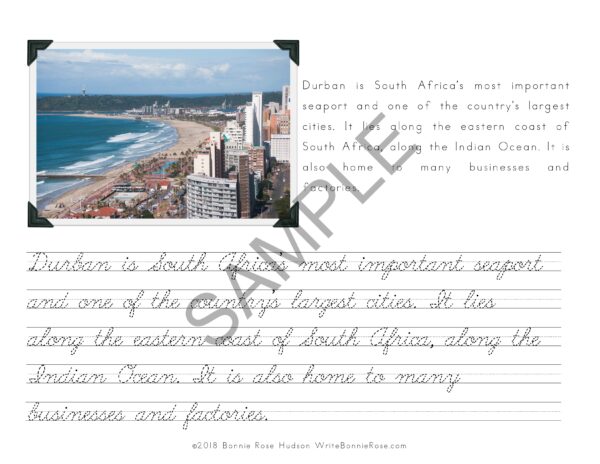 My Book About South Africa with Cursive Copywork - Made By Teachers