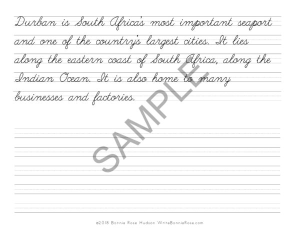 My Book About South Africa with Cursive Copywork | Made By Teachers