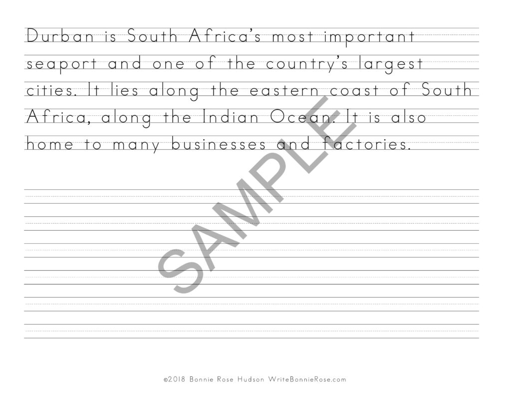 My Book About South Africa with Print Copywork | Made By Teachers