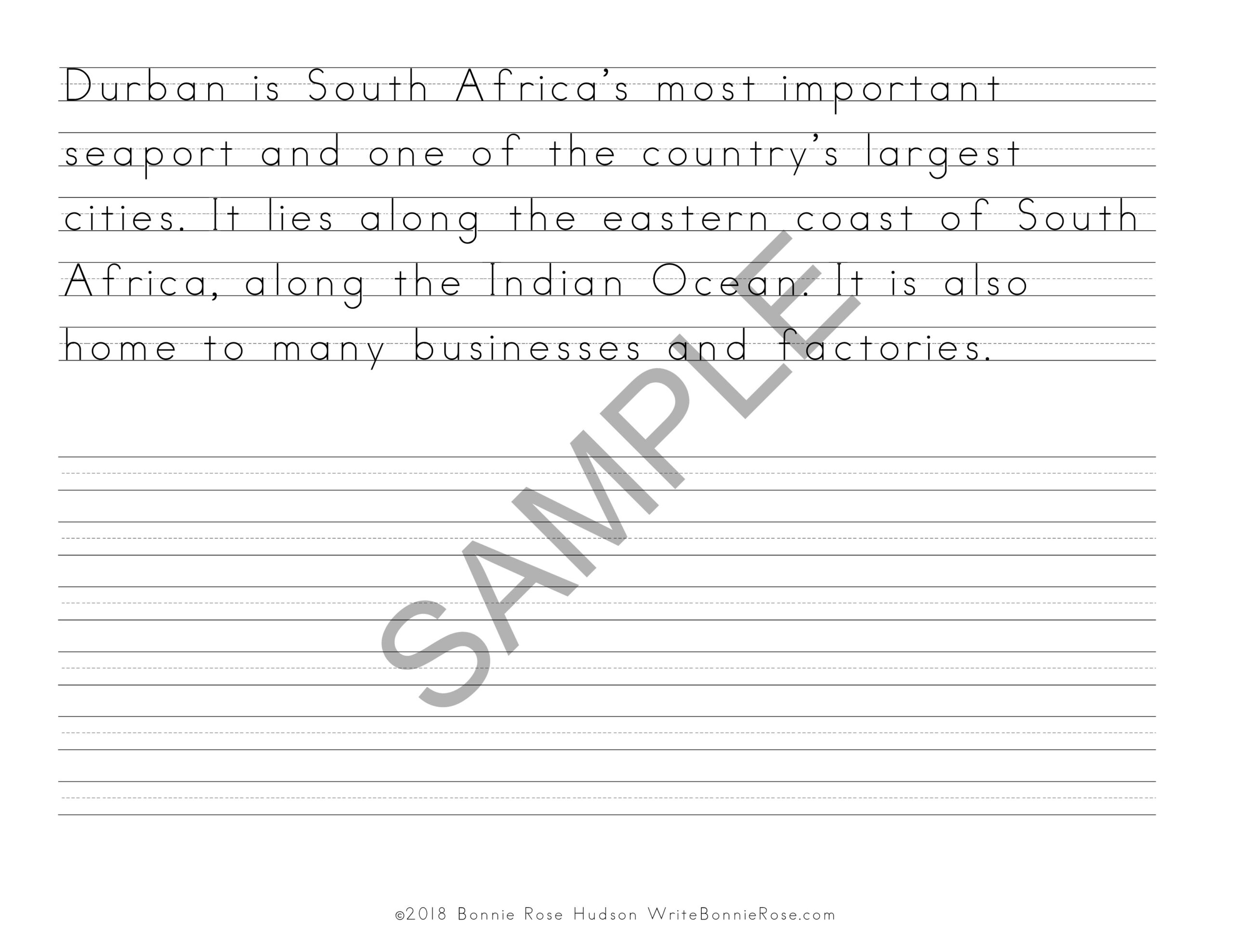 My Book About South Africa with Print Copywork | Made By Teachers