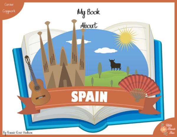 My Book About Spain with Cursive Copywork | Made By Teachers