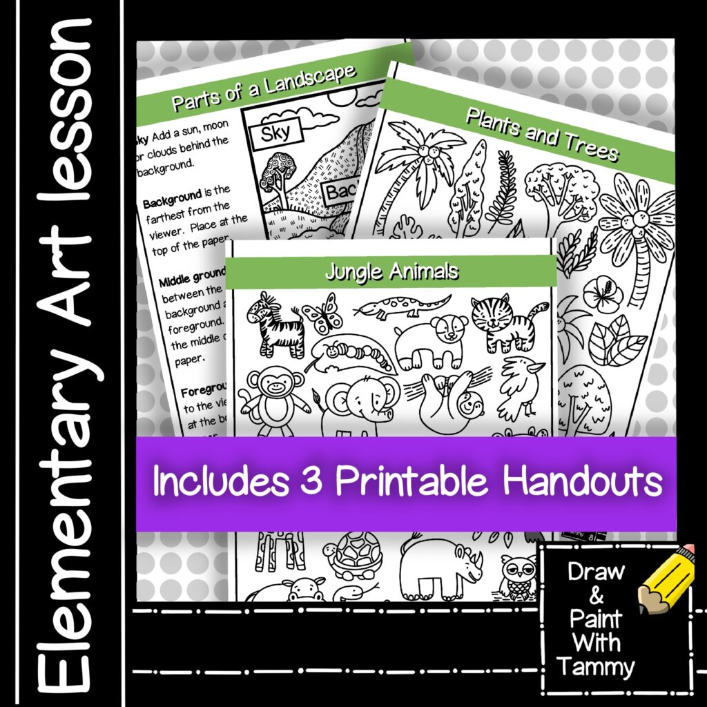 Elementary Art Lesson Jungle Landscape Drawing And Painting Art ...