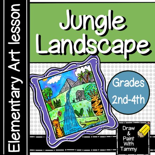 Elementary Art Lesson Jungle Landscape Drawing And Painting Art ...