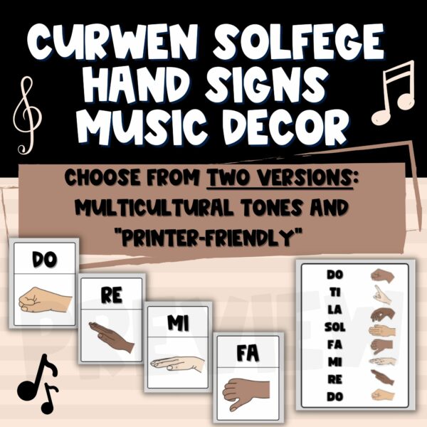 Curwen Solfege Music Hand Signs Classroom Posters | Made By Teachers