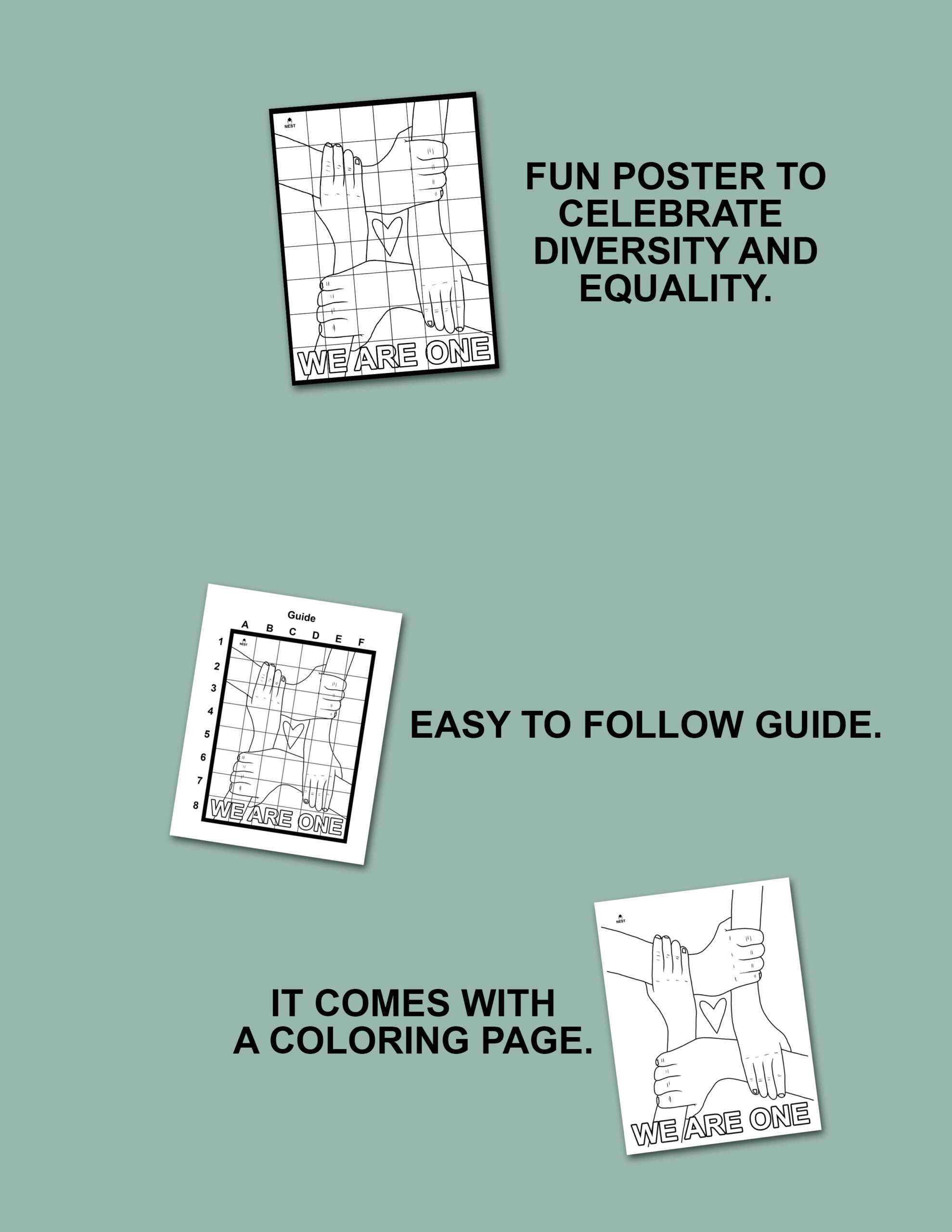 We Are One Collaboration Poster | Inclusion & Diversity Activity | Made ...