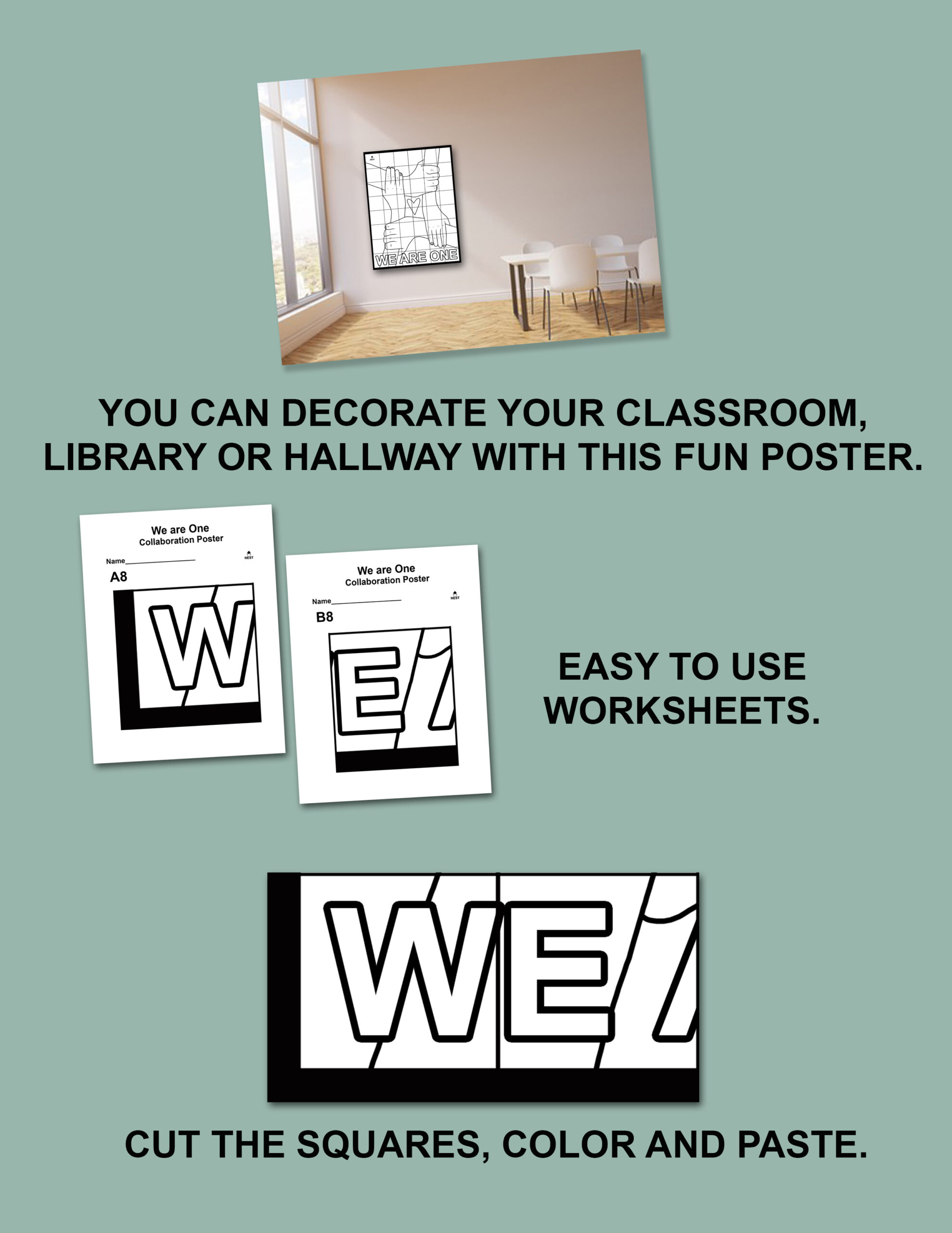 We Are One Collaboration Poster | Inclusion & Diversity Activity | Made ...