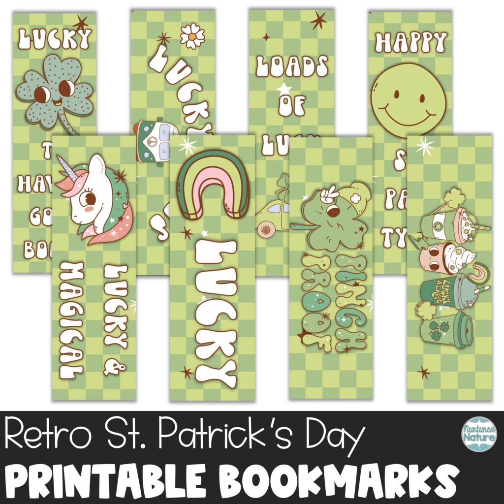 Retro St. Patrick’s Day Bookmarks - Printable Bookmark Gift Tags for ...