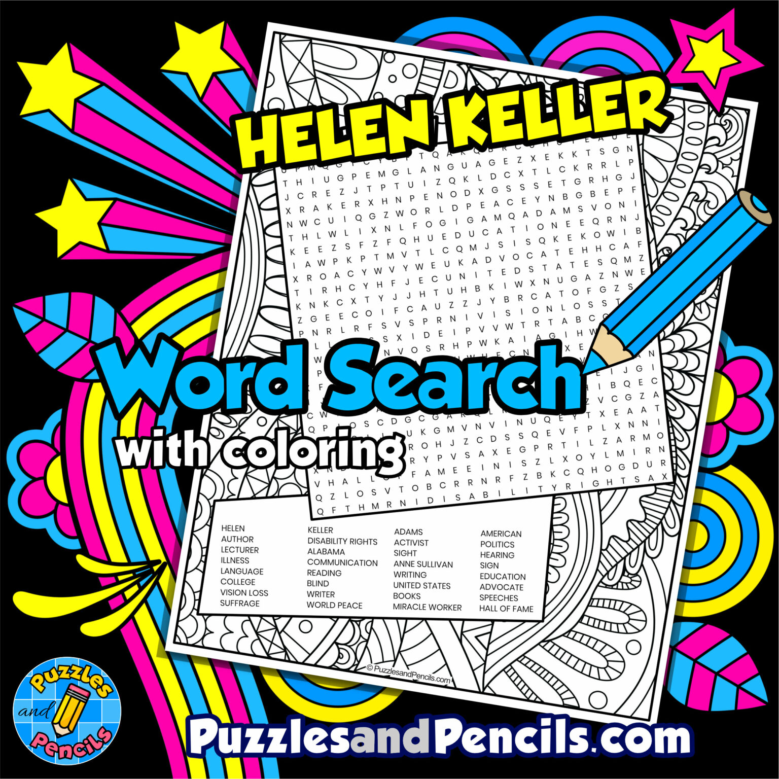 Positive Mindset Word Search Puzzle Activity Page with Coloring ...
