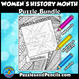 Women's History Month Word Search Puzzle BUNDLE | 20 Wordsearch Puzzles ...