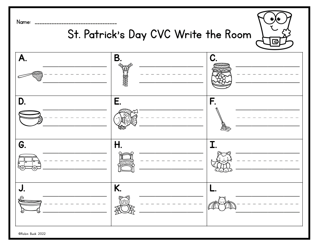 St. Patrick's Day Write the Room | Made By Teachers