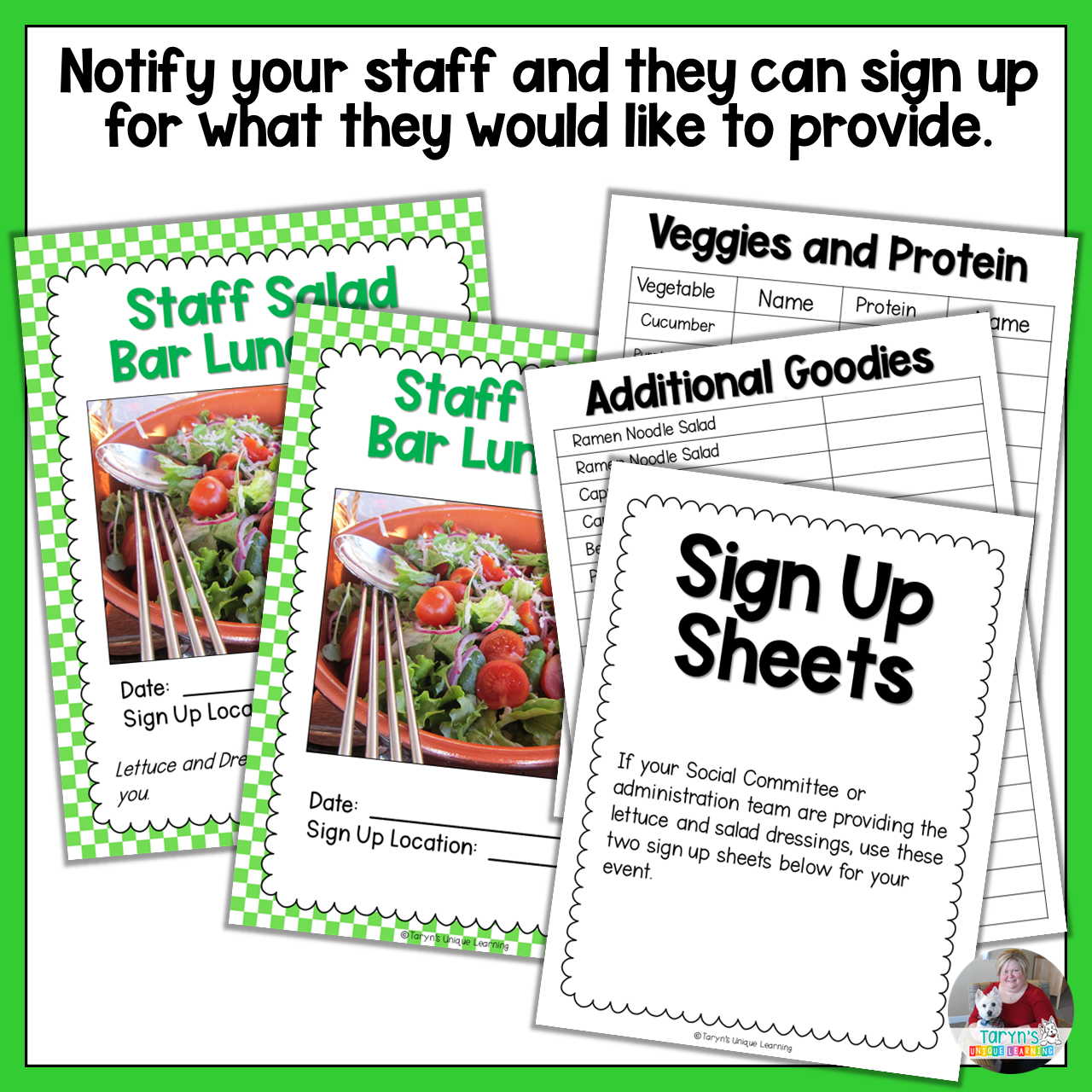 Staff Morale | Potluck Salad Bar Luncheon | Made By Teachers