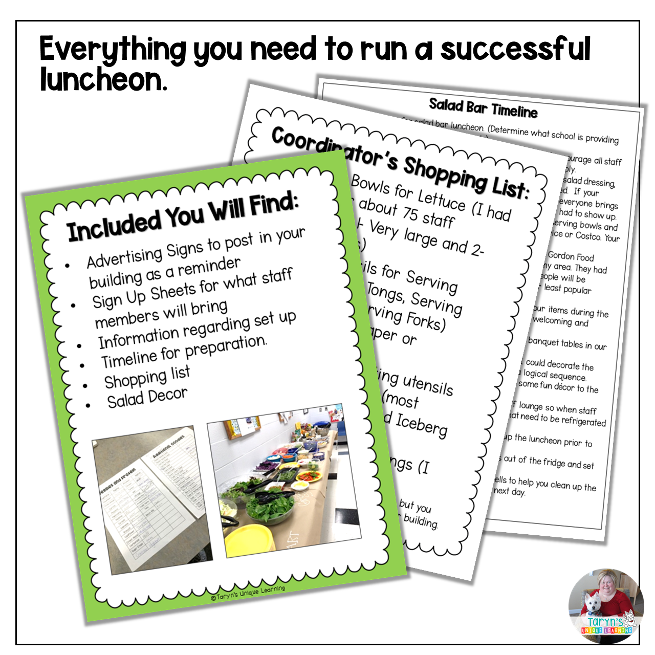 Staff Morale | Potluck Salad Bar Luncheon | Made By Teachers