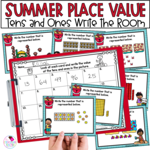 Place Value Tens and Ones - Summer Math - Write the Room | Made By Teachers