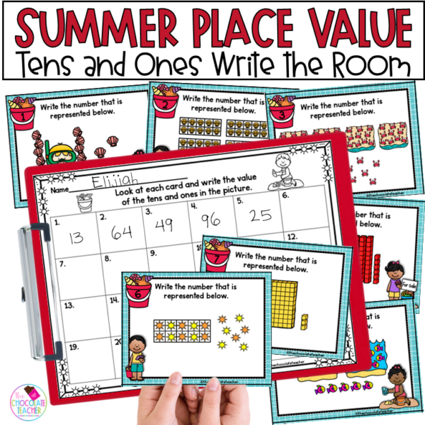 Place Value Tens and Ones - Summer Math - Write the Room | Made By Teachers