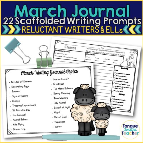 March Monthly Writing Journal with Spring Writing Prompts | Made By ...