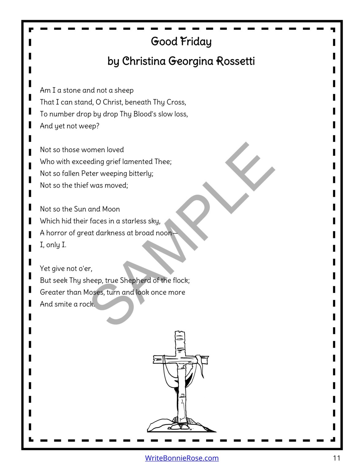 Good Friday Poetry Analysis and Cursive Copywork | Made By Teachers