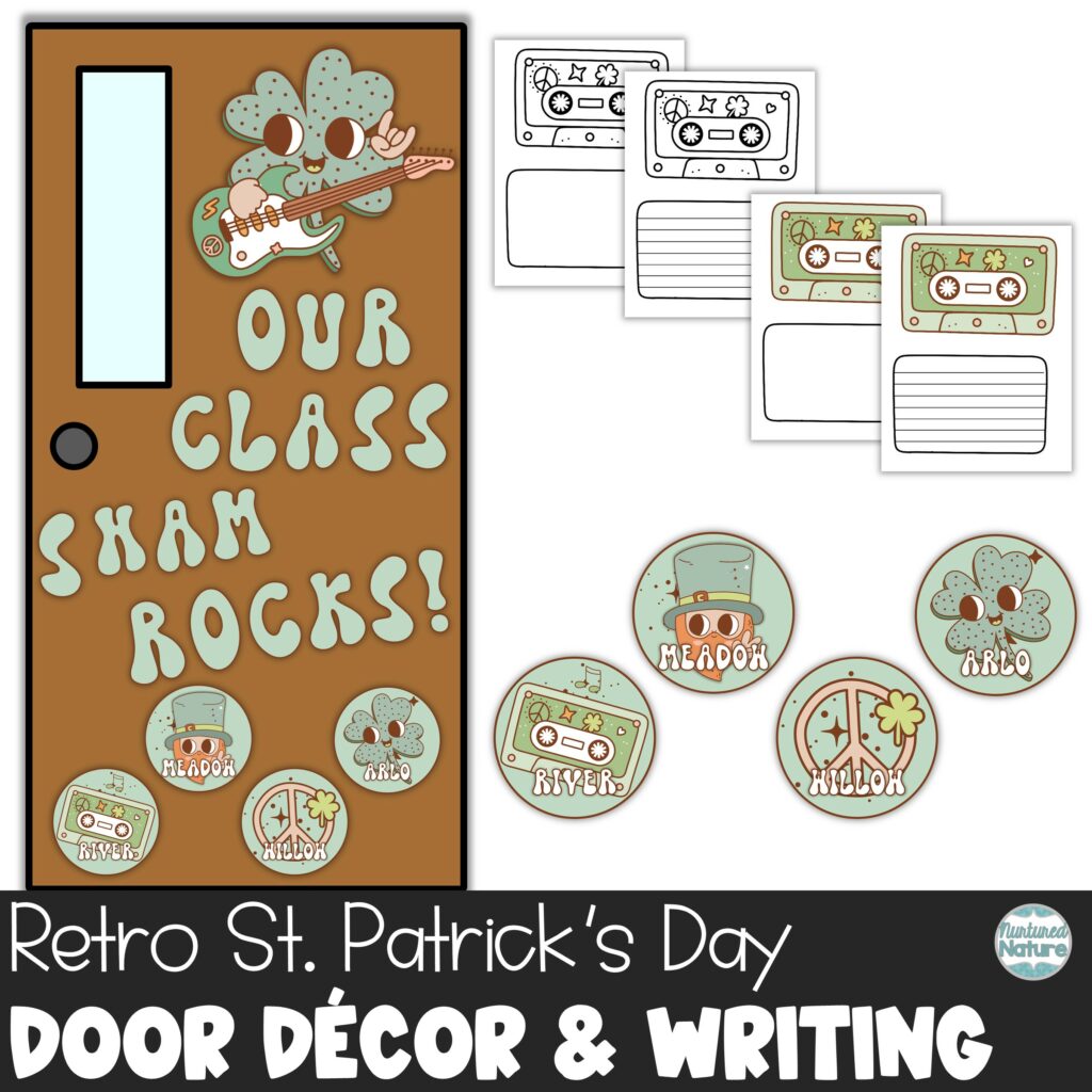 St Patricks Day Door Decor with Name Tags - Editable Spring Bulletin ...
