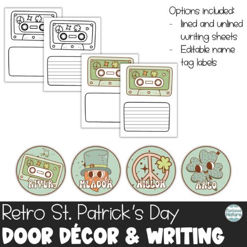 St Patricks Day Door Decor with Name Tags - Editable Spring Bulletin ...