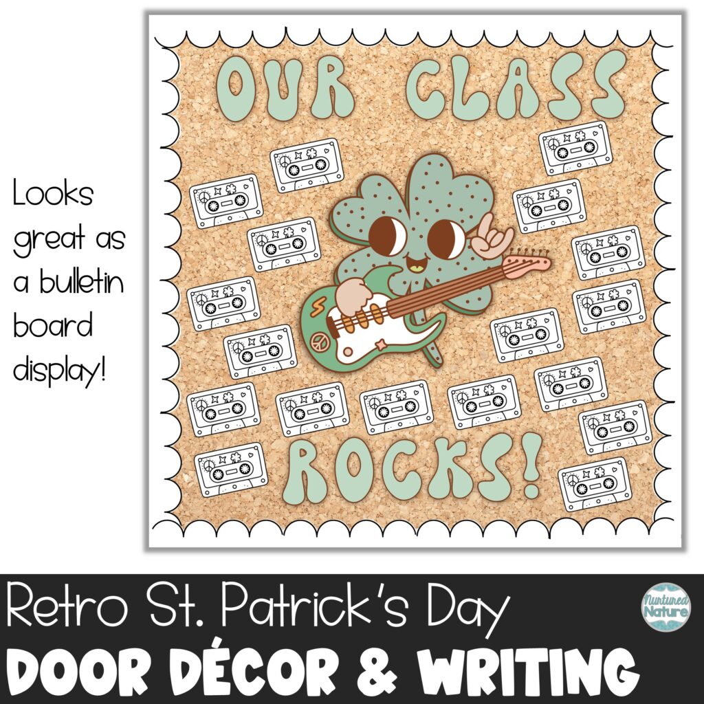 St Patricks Day Door Decor with Name Tags - Editable Spring Bulletin ...
