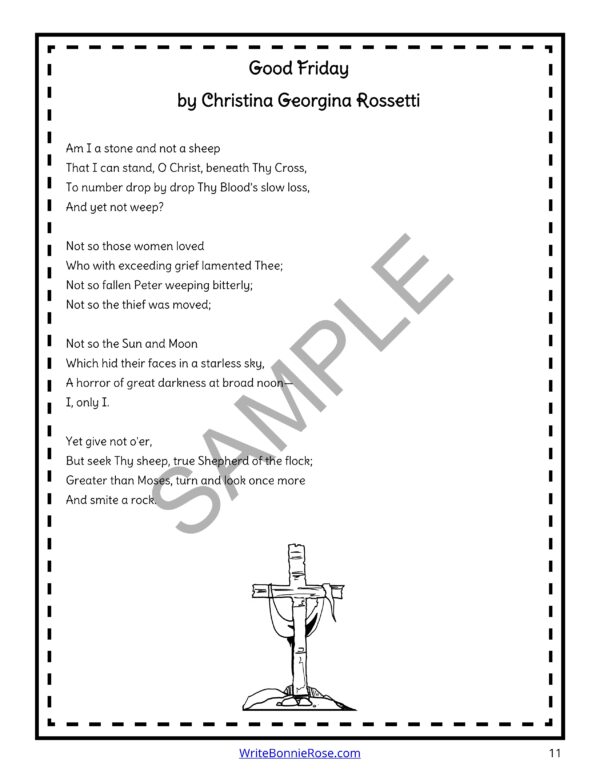 Good Friday Poetry Analysis and Print Copywork | Made By Teachers