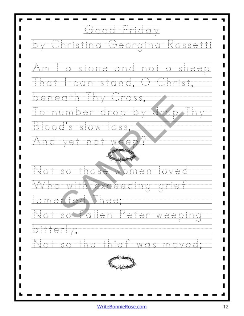 Good Friday Poetry Analysis and Print Copywork | Made By Teachers