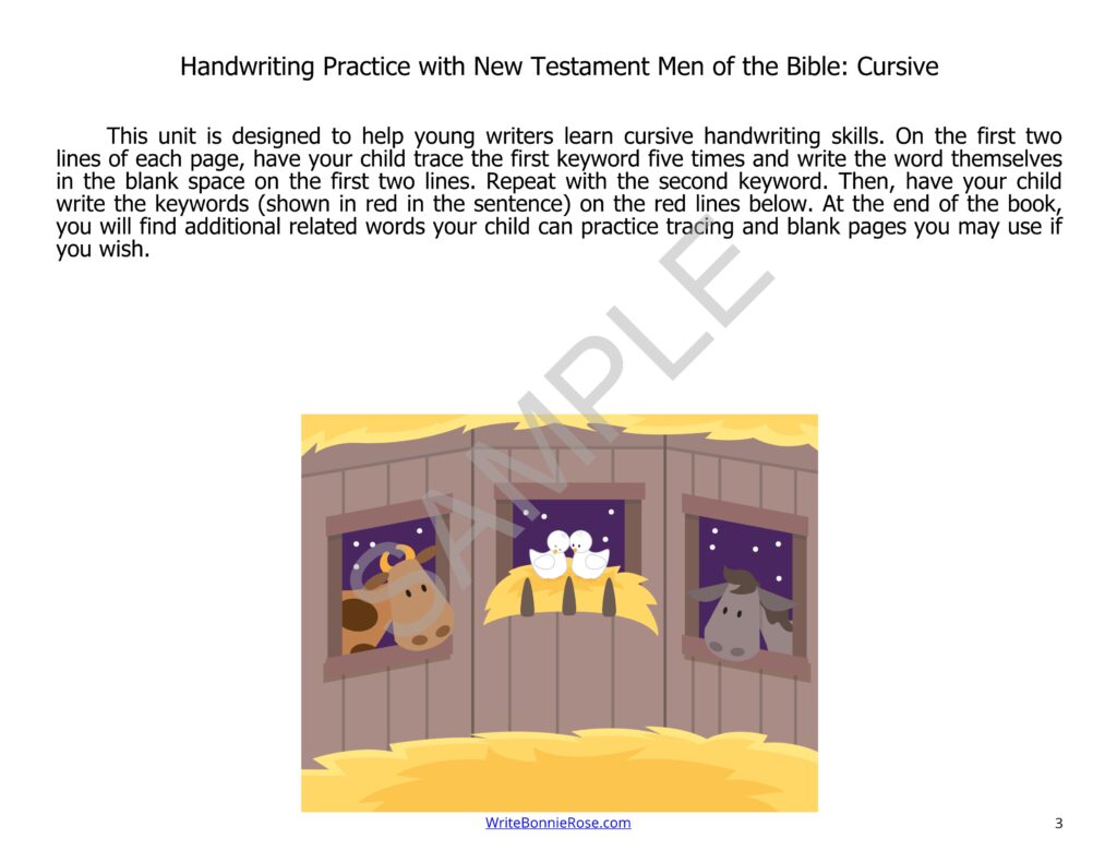Handwriting Practice with New Testament Men of the Bible: Cursive ...