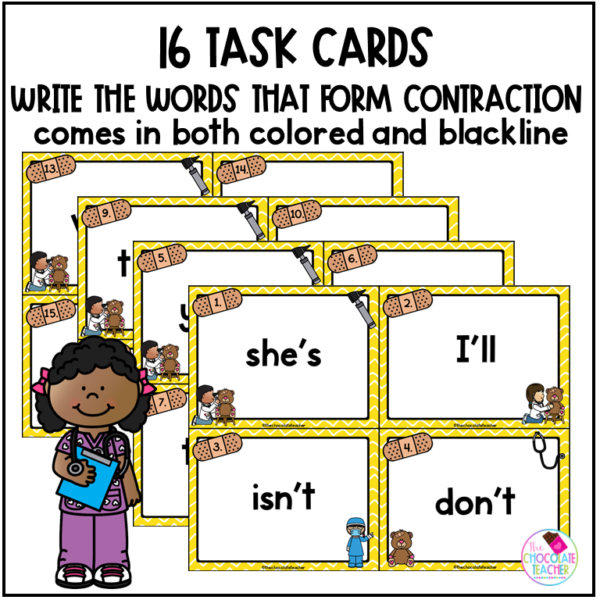Contractions - Grammar Center - Write the Room | Made By Teachers