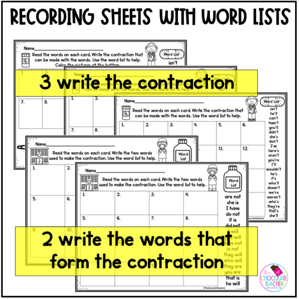 Contractions - Grammar Center - Write the Room | Made By Teachers