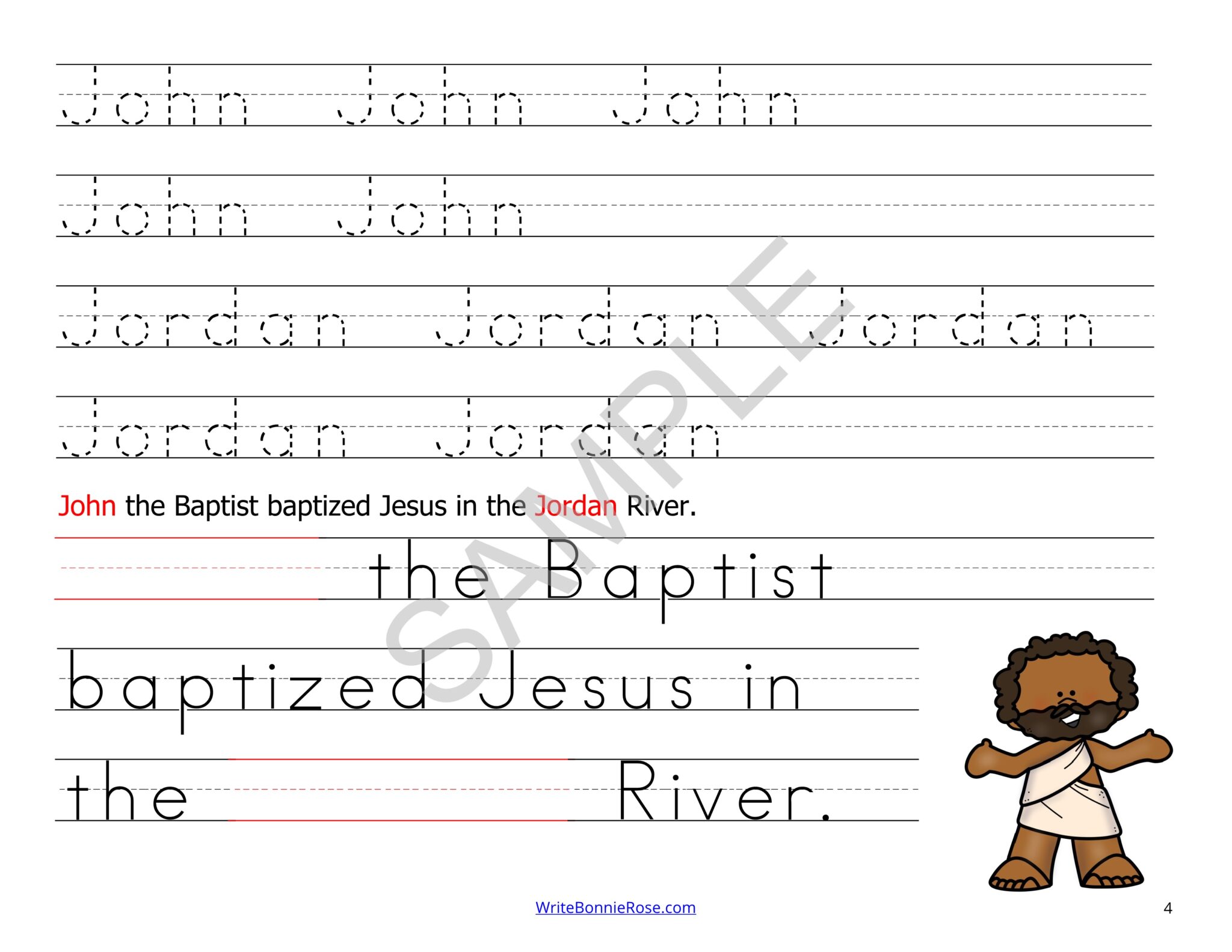 Handwriting Practice with New Testament Men of the Bible: Print | Made ...