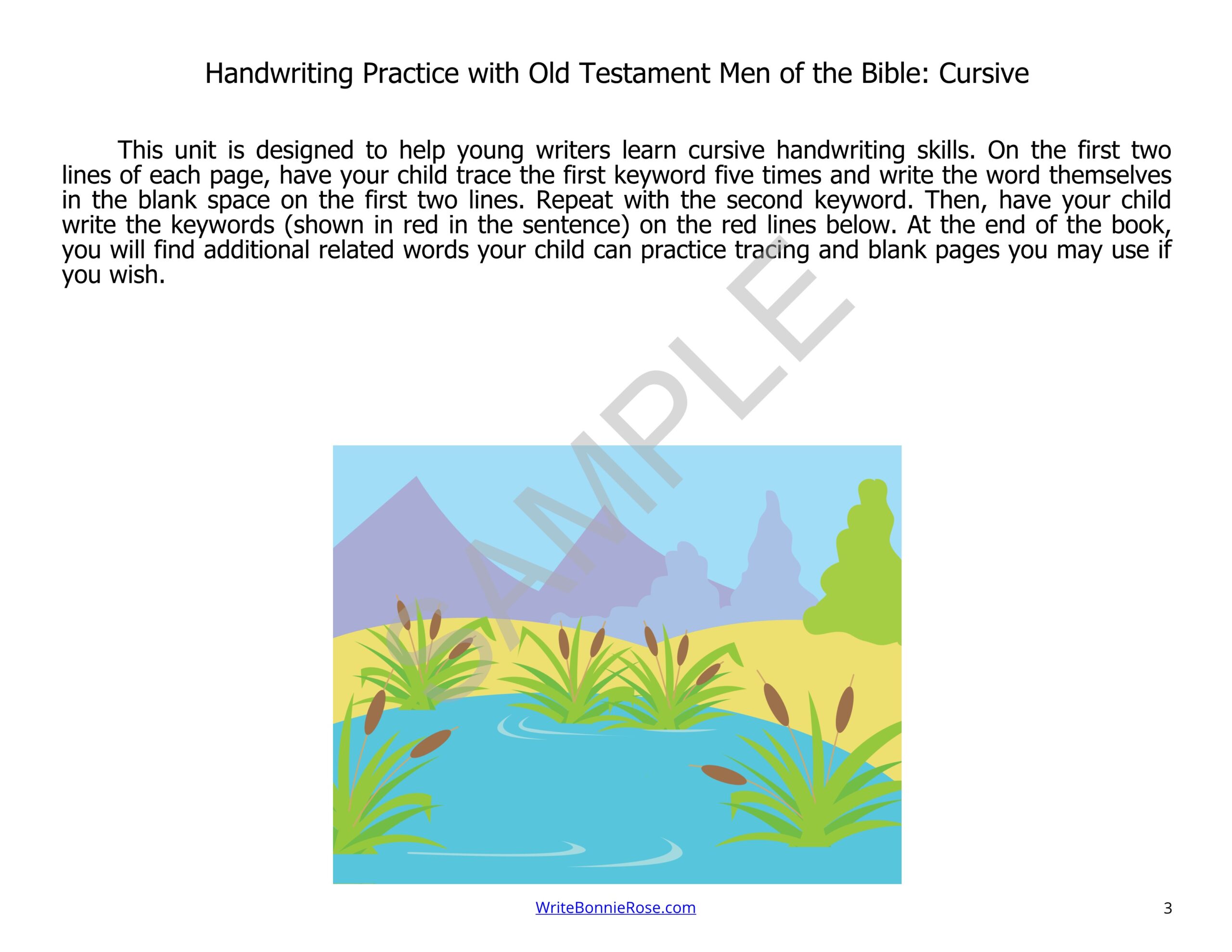 Handwriting Practice with Old Testament Men of the Bible: Cursive ...