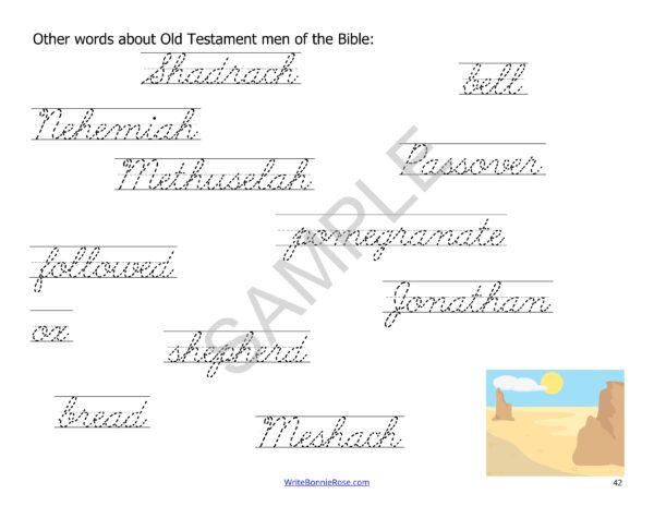 Handwriting Practice with Old Testament Men of the Bible: Cursive ...