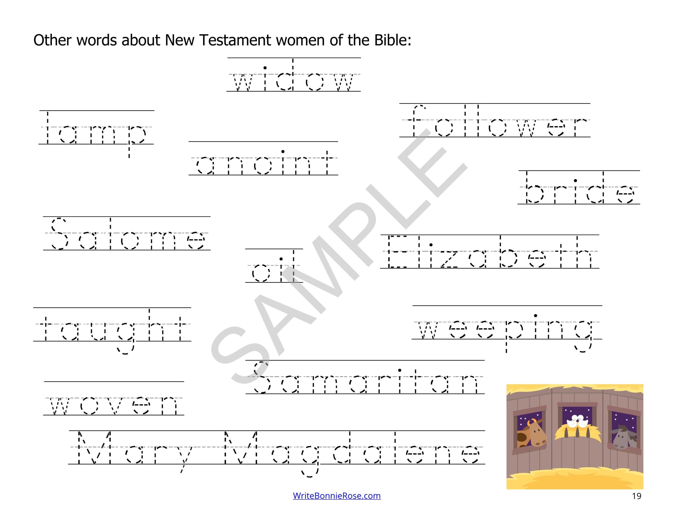 Handwriting Practice with New Testament Women of the Bible: Print ...