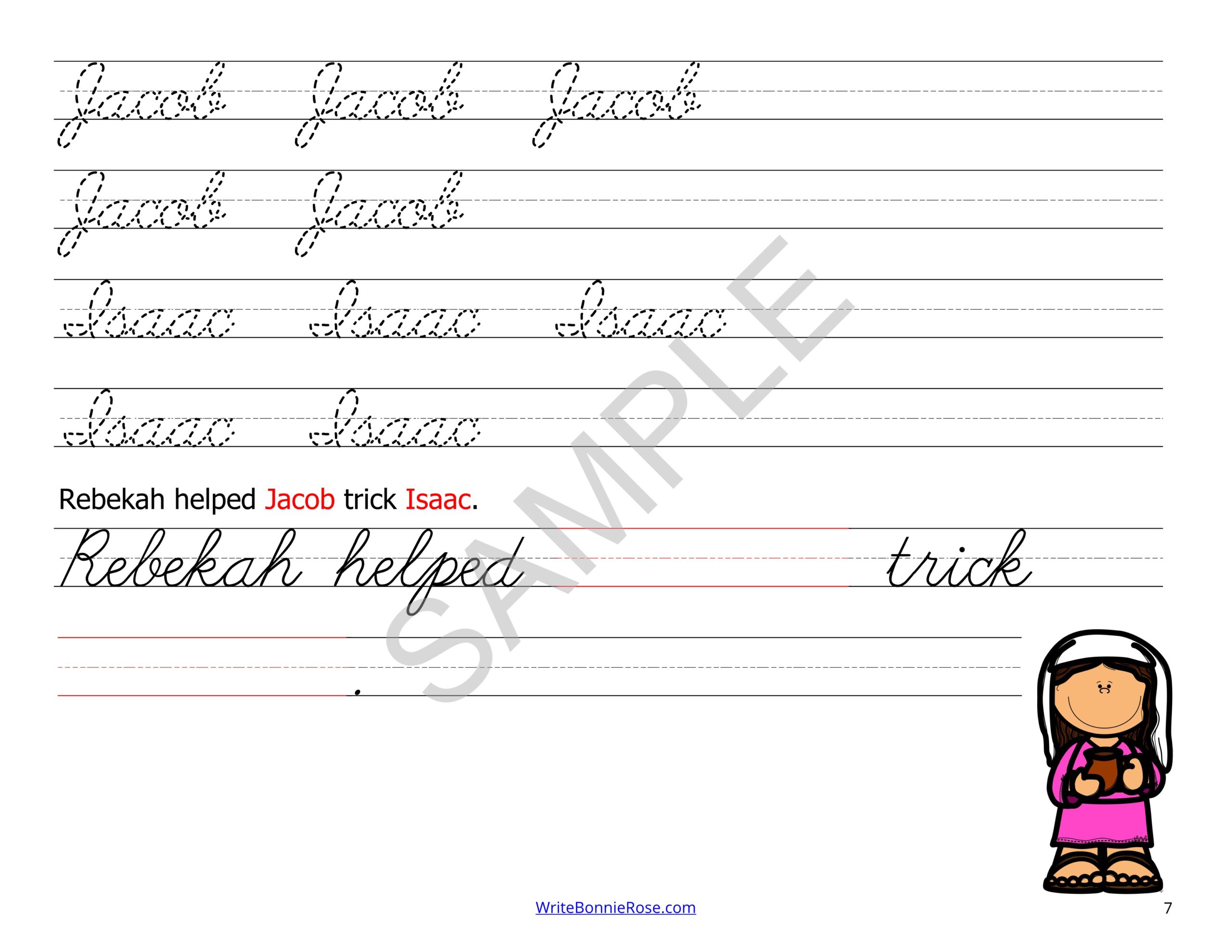 Handwriting Practice with Old Testament Women of the Bible: Cursive ...