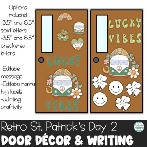 St Patricks Day Door Decor with Name Tags - Editable Spring Bulletin ...