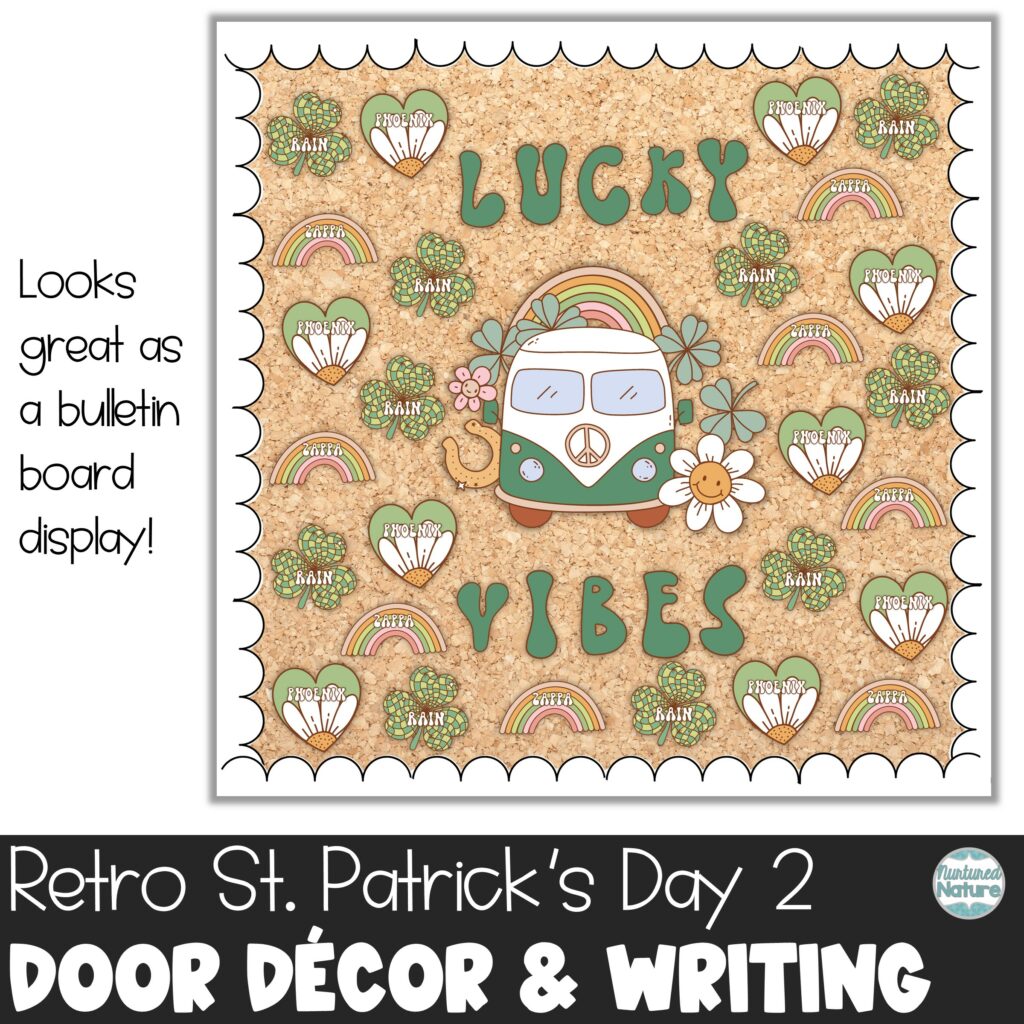 St Patricks Day Door Decor with Name Tags - Editable Spring Bulletin ...