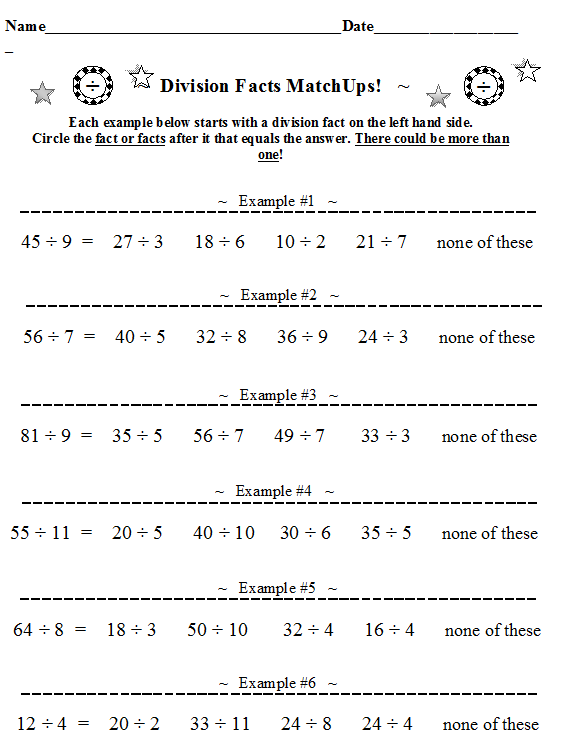 DivisioN Facts Battleship PLUS Division Facts MatchUps (Both Items ...