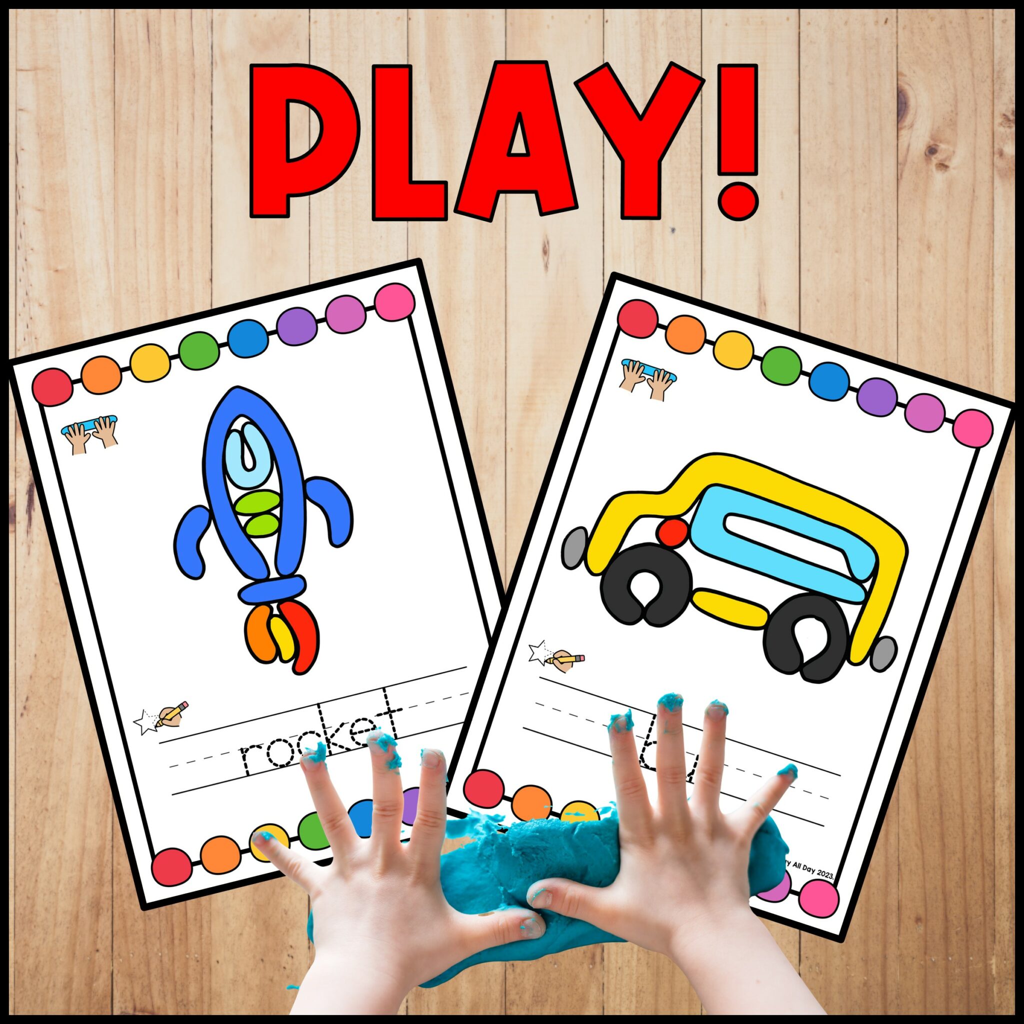 Transportation Play Dough Mats | Cars Trains Boats Planes Activities ...