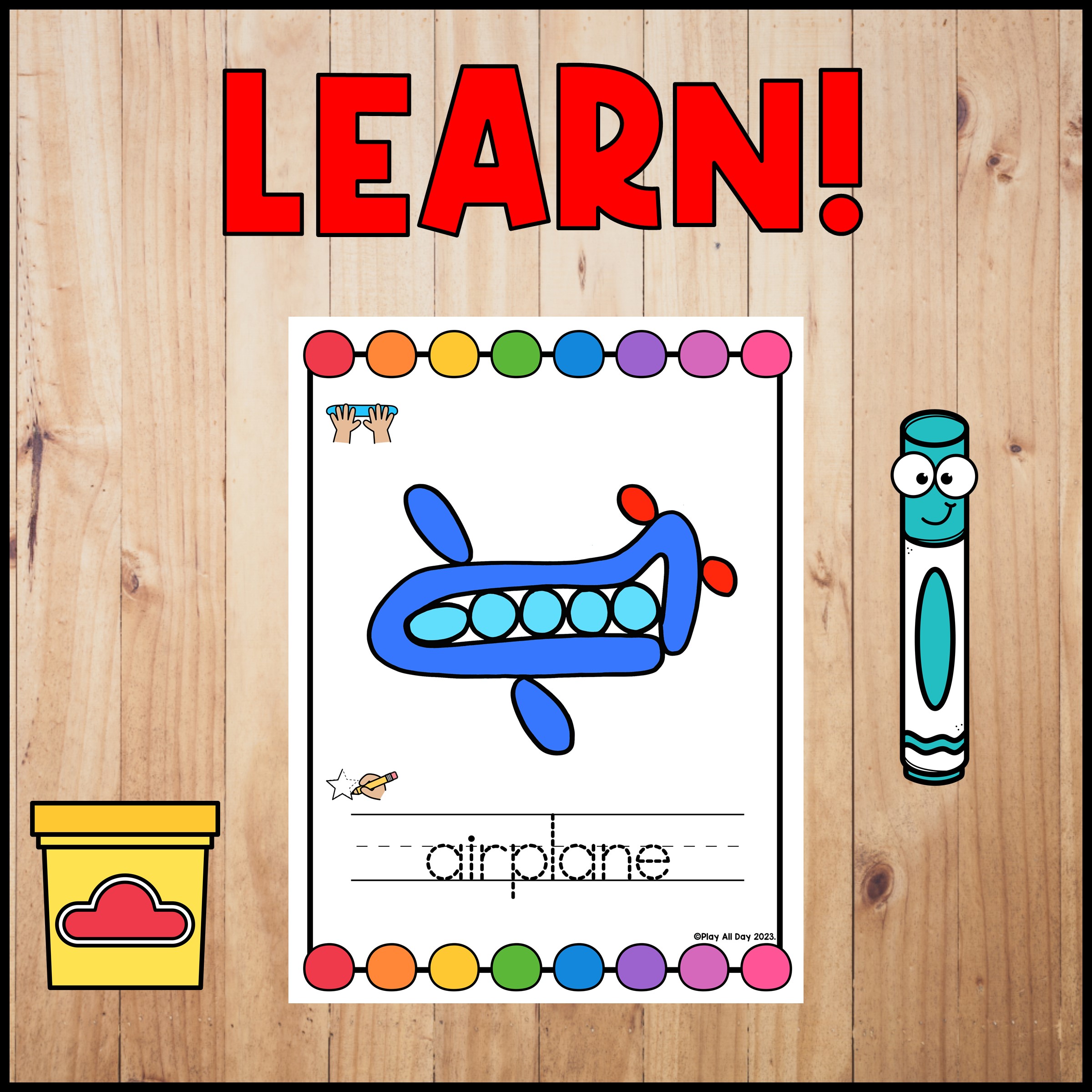 Transportation Play Dough Mats | Cars Trains Boats Planes Activities ...