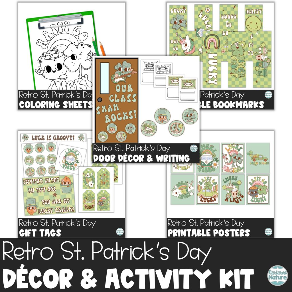 Retro St. Patrick’s Day Decor, Craft, and Activity Kit - Bulletin Board ...